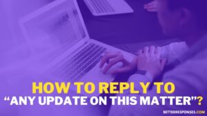 8 Best Answers To “Any Update On This Matter” Email • Better Responses