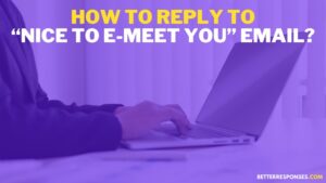 7 Best Replies To “Nice To E-Meet You” Email • Better Responses