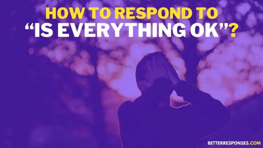 7 Best Answers To “Is Everything Ok?” • Better Responses
