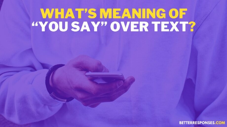 7 Best Replies To “You Say” In Chat • Better Responses