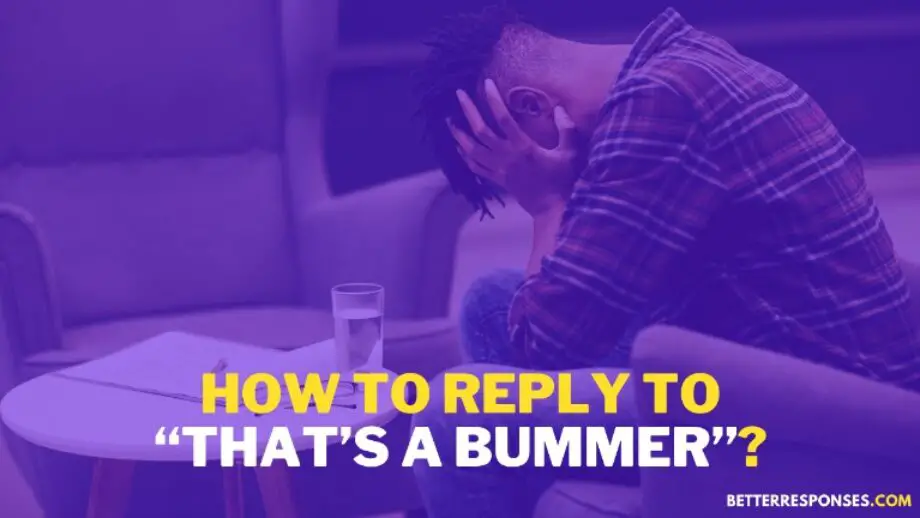 8 Possible Replies To “That’s A Bummer” • Better Responses